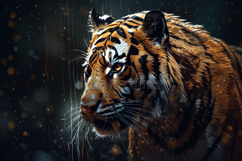 A Fierce Tiger Stalking Its Prey Generative AI Stock Illustration ...