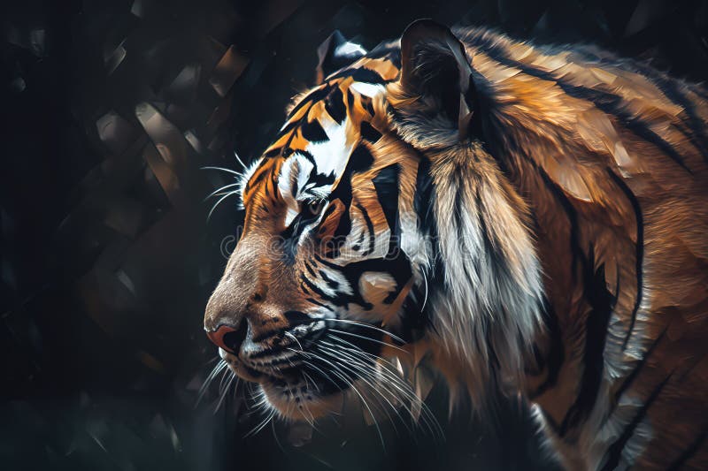 A Fierce Tiger Stalking Its Prey Generative AI Stock Illustration ...