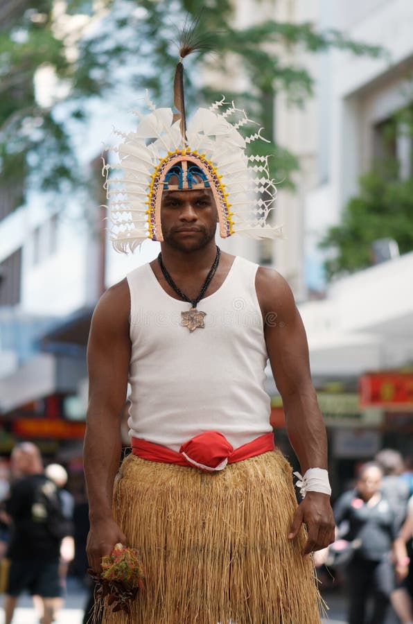 Torres Strait Islander Dancer Editorial Stock Image - Image of male ...