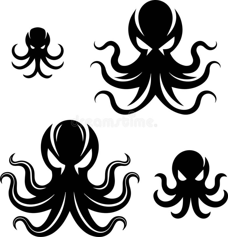 "Fierce Tribal Octopus Symbol Collection". Stock Vector - Illustration ...
