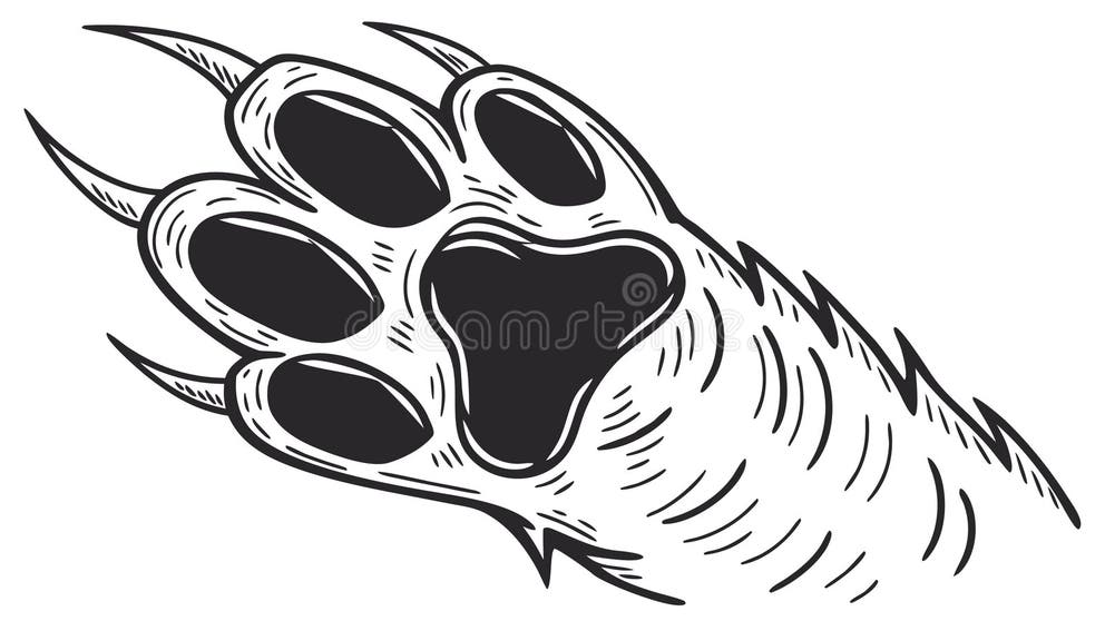 Powerful Wolf Paw with Sharp Claws Extended, Vector Design Generative ...