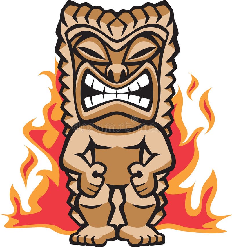Fierce Warrior Tiki stock vector. Illustration of teeth - 6836030