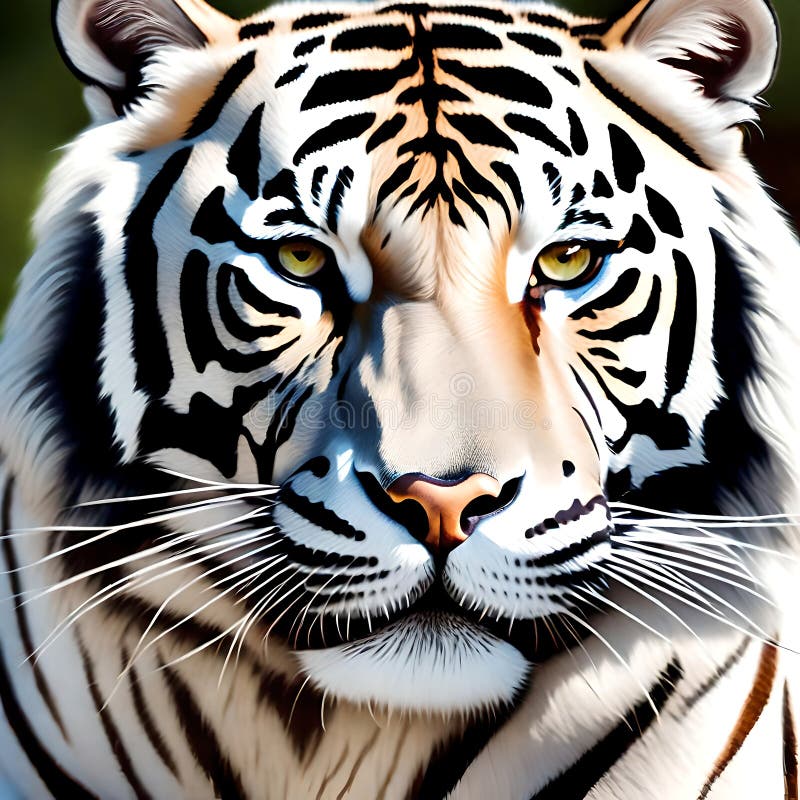 Fierce White Tiger - Ai Generated Image Stock Illustration ...