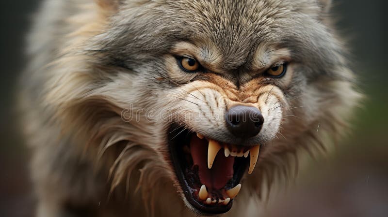 Fierce Wolf Displaying Strength in a Natural Forest Setting during ...