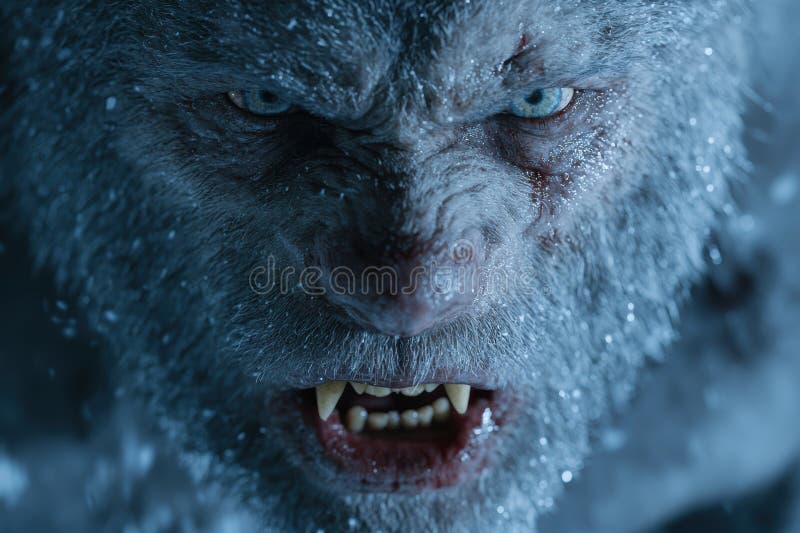 Fierce Wolf with Glowing Eyes and Bared Teeth Stock Illustration ...