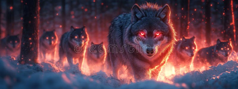 Fierce Wolf Baring Sharp Teeth in Snowy Landscape, Wildlife, Predator ...