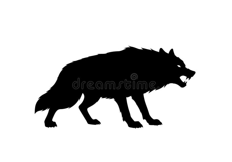 Angry wolf silhouette stock vector. Illustration of shape - 375315859