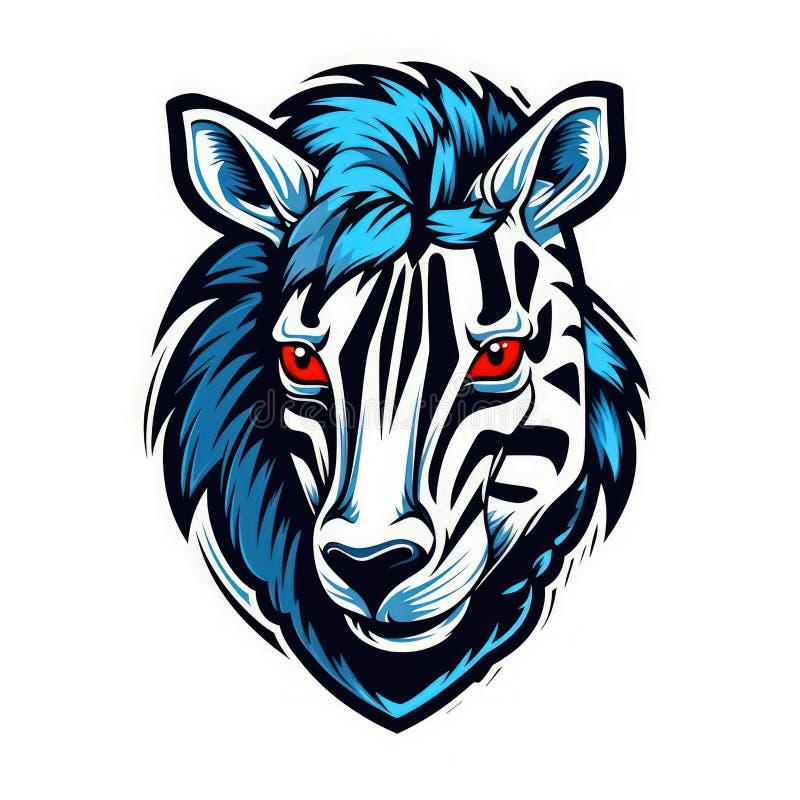 Fierce Zebra Logo on White Background . Stock Illustration ...