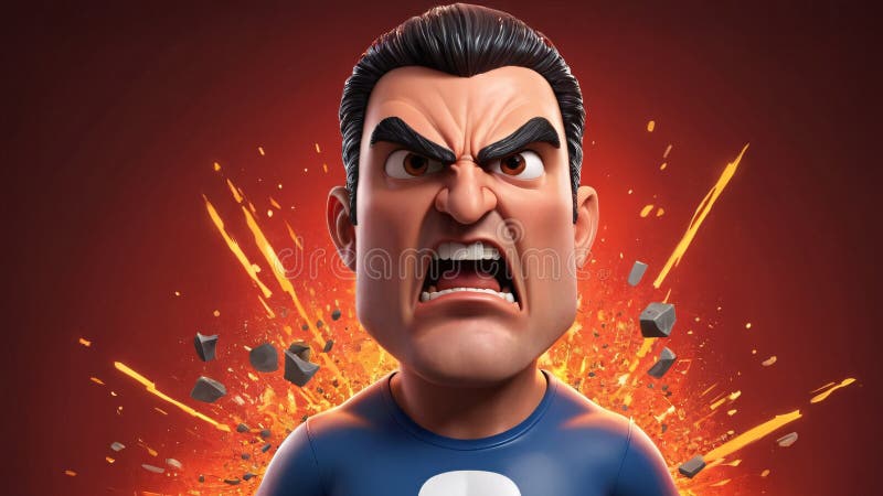 An Extremely Angry Superhero Character is Dramatically Facing Intense ...