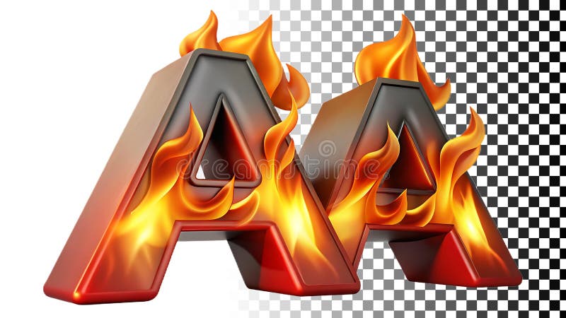 Fiery AA Letters, Bold Typography for Branding and Initial Designs Png ...