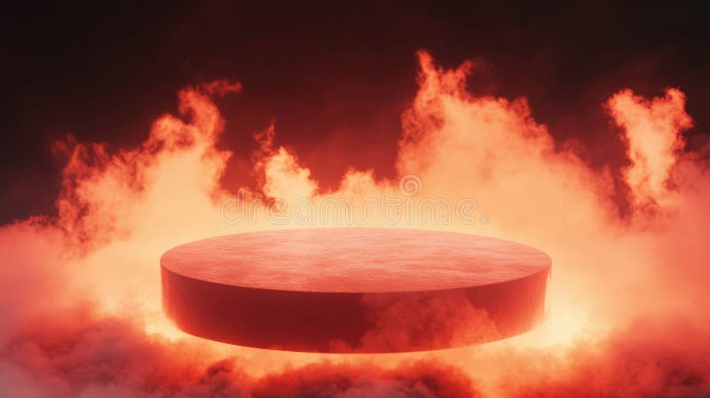 Fiery Abstract Background with Central Podium for Creative Design Stock ...