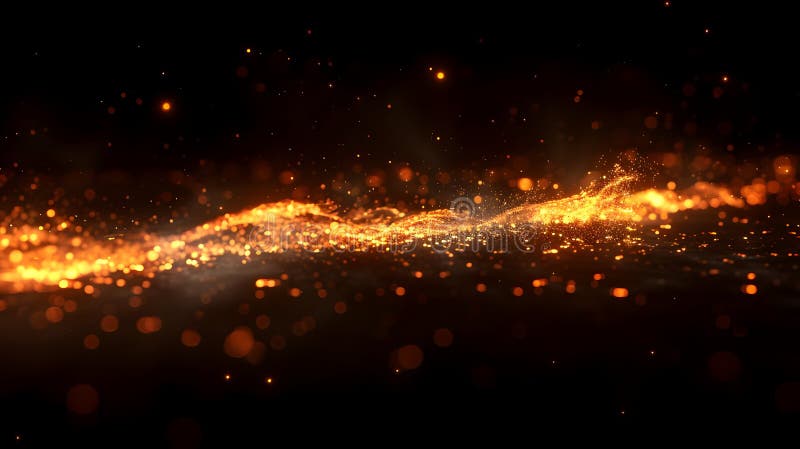 Fiery Abstract Background Golden Sparkle Illustration Stock ...