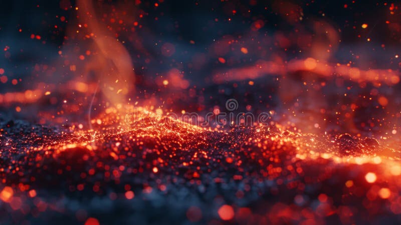 Fiery Abstract Background: Lava Flow, Molten Texture, Sparks and Heat ...