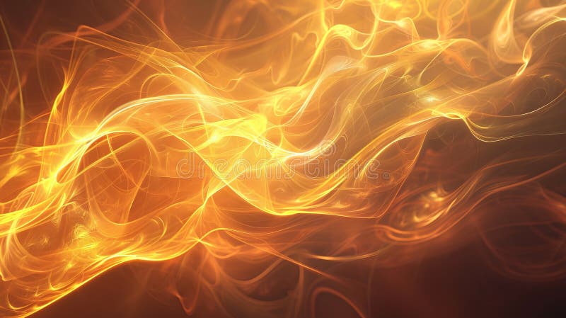 Fiery Abstract Background with Swirling Golden Flames Stock ...