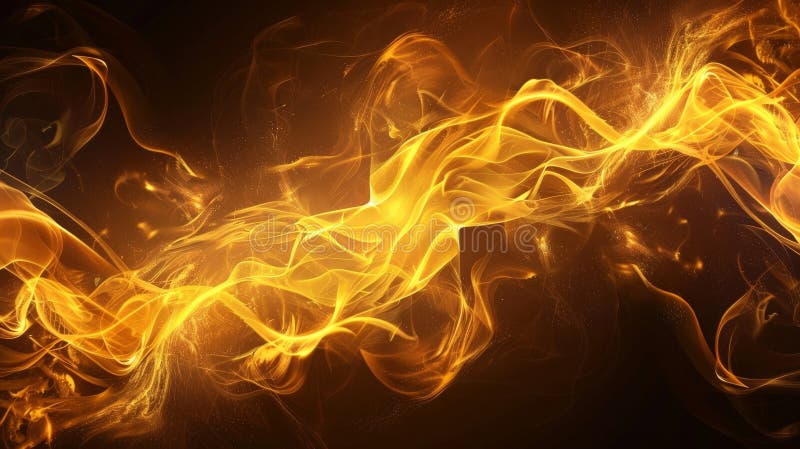 Fiery Abstract Background with Swirling Golden Flames Stock ...