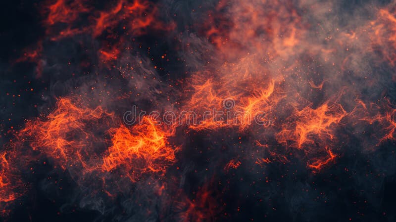 Fiery Abstract: Burning Red Particles, Hot Energy, Sparkle Background ...