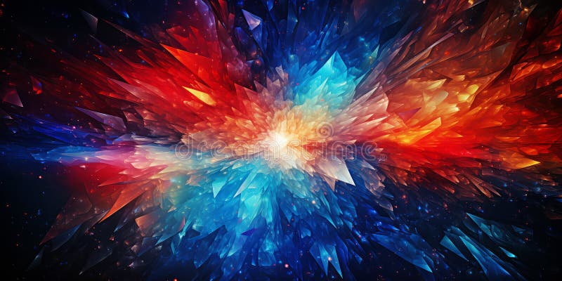 Abstract Fiery Burst. AI Generation Stock Photo - Image of polygon ...