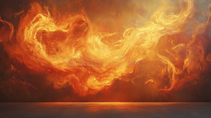 Fiery Abstract Fire Flames Wall Background Stock Illustration ...