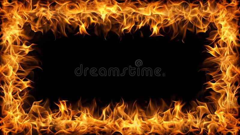 Fiery Abstract Flame Border with a Transparent Background Generative AI ...