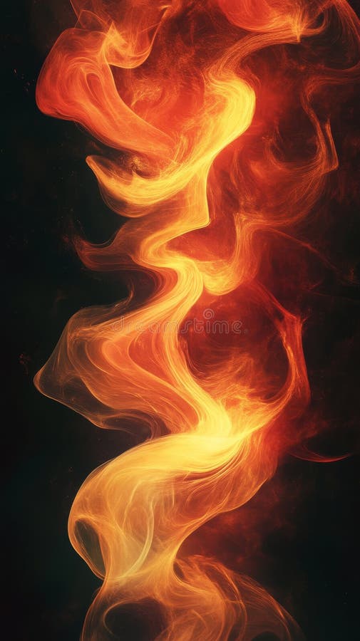Fiery Abstract Flame Design, Vibrant and Flowing. Energy and Movement ...
