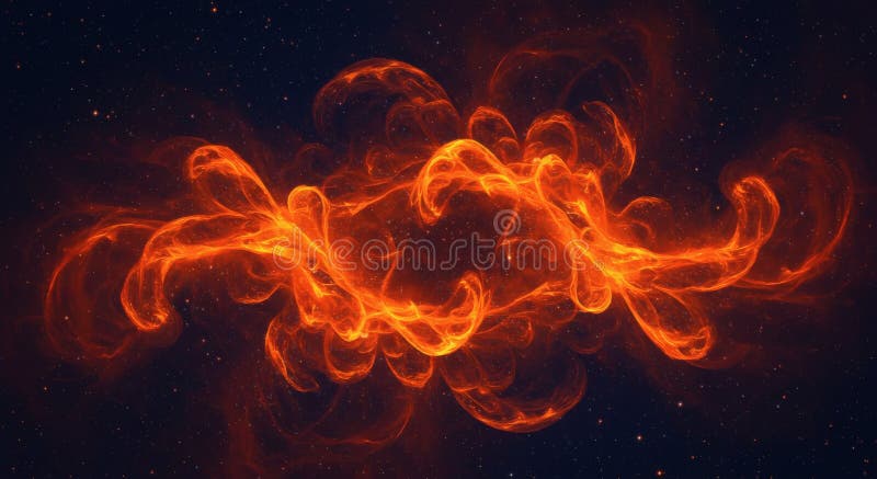 Fiery Abstract Fractal Design with Cosmic Background for Graphic ...