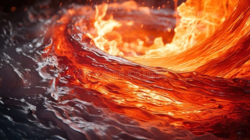 Fiery abstract liquid art stock illustration. Illustration of movement ...