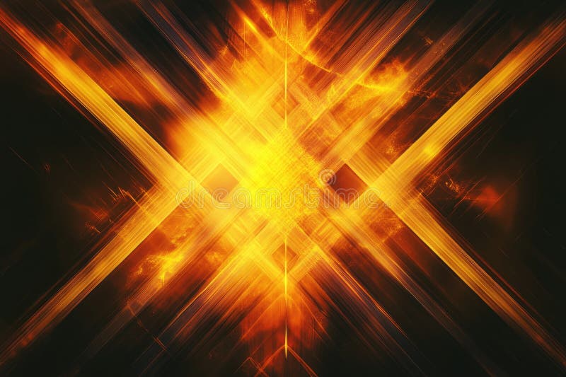 Fiery Abstract X-shaped Light Burst with Dynamic Energy and Intense ...