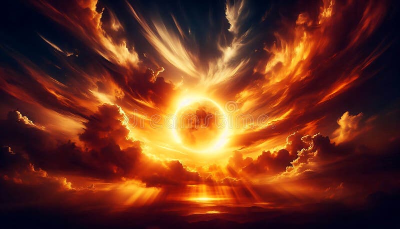 Fiery Abstract Sky with Explosive Energy Stock Image - Image of earth ...