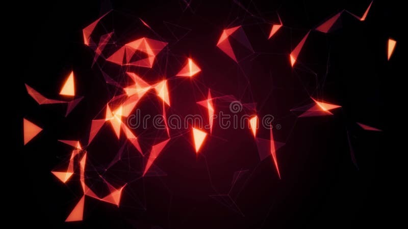 Fiery Abstract, Space Background with Moving Dots and Lines Stock Video ...