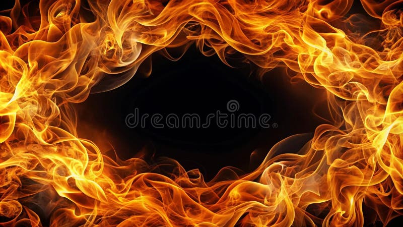 Fiery Abstract Swirls: a Dynamic Fire Border with a Transparent ...