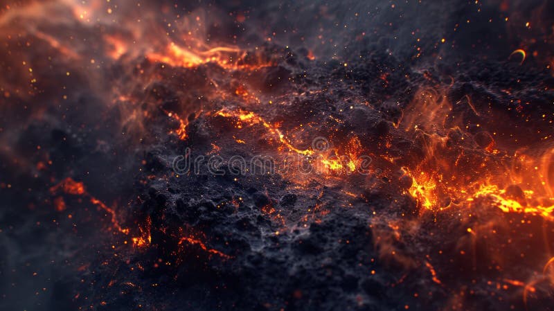 Fiery Abstract Texture: Lava Flow Background with Orange Glow Stock ...