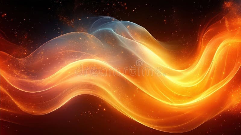 Fiery Abstract Wave: a Digital Masterpiece of Light and Energy Stock ...