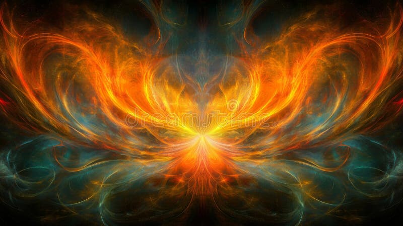 Fiery Abstract Wings of Celestial Design Stock Illustration ...