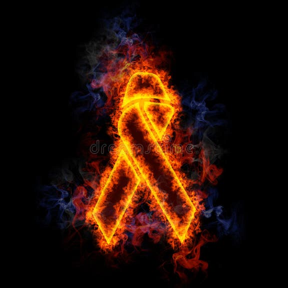 Fiery Aids ribbon. stock illustration. Illustration of glow - 14173585