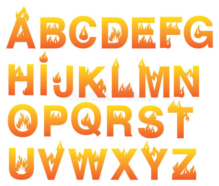 Fire Alphabets Stock Illustrations – 91 Fire Alphabets Stock ...
