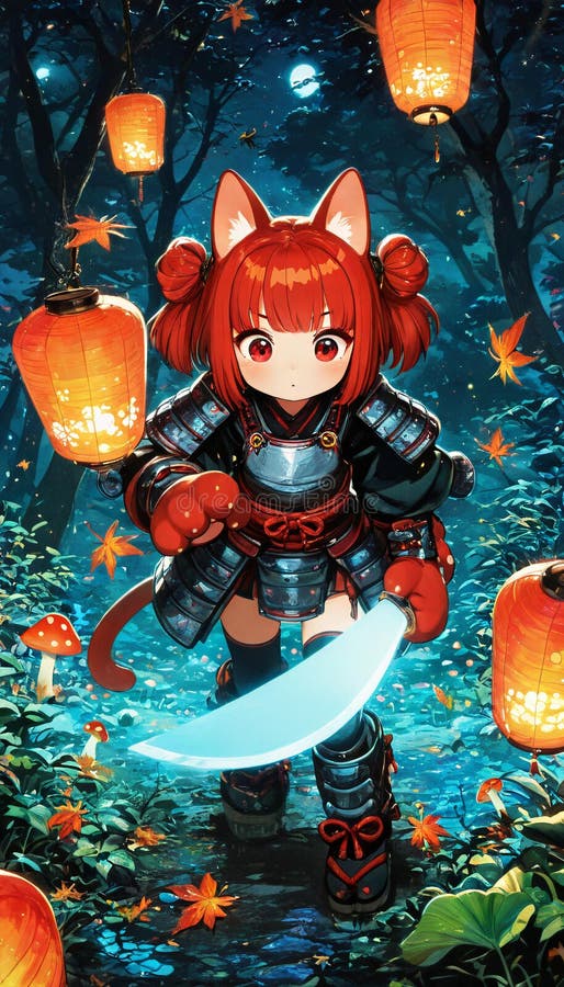 Determined Anime Girl Samurai Stock Illustrations – 11 Determined Anime ...