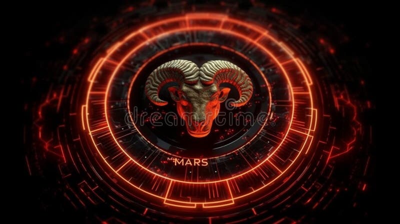 Fiery Aries Ram Symbol Ai Generated Stock Illustration - Illustration ...