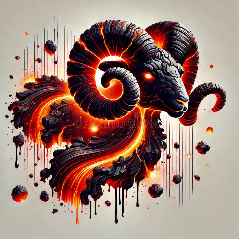 Fiery Aries Star Sign stock illustration. Illustration of capricorn ...