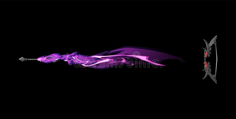 Fiery Arrow Flying Out of a Bow, Game Element, Vector Illustration on ...