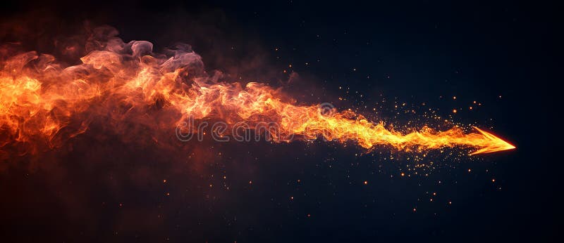 Fiery Arrow of Smoke in Space Stock Illustration - Illustration of ...