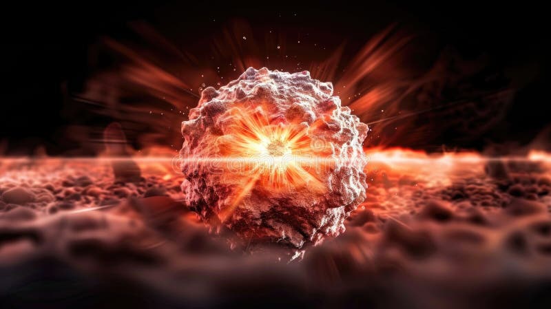Fiery Asteroid Impact Glowing Explosion Shockwave Stock Photos - Free ...