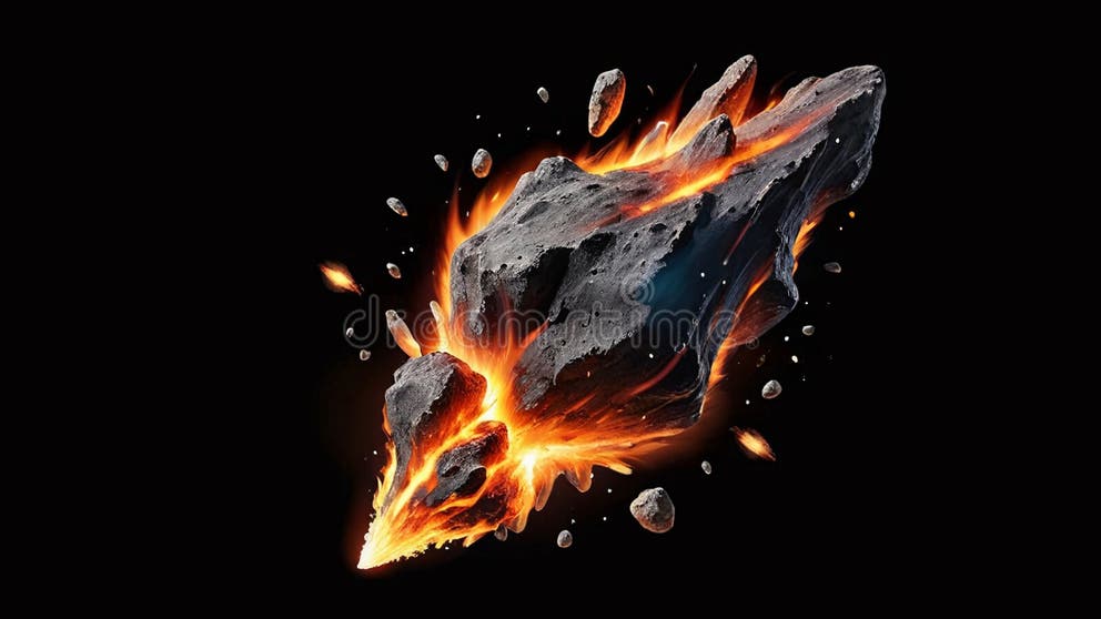 A Fiery Asteroid Streaks through Space, Leaving a Trail of Burning ...