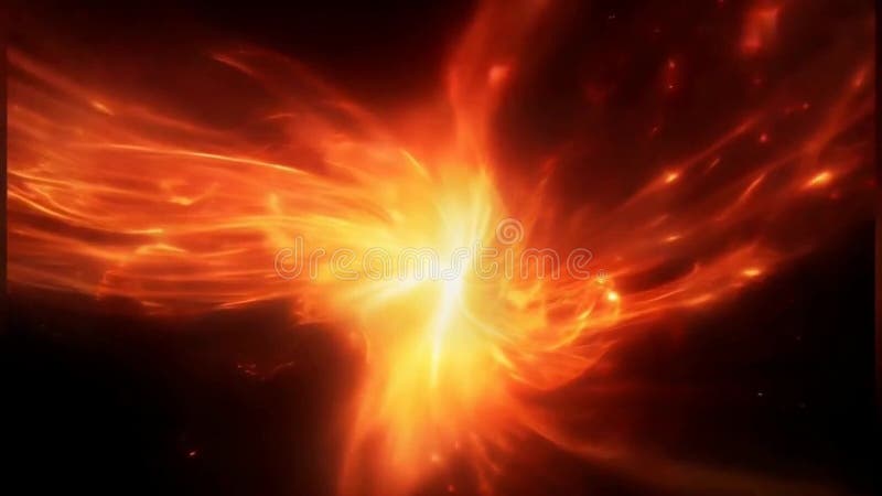 Fiery Background with Glowing Particles Swirling in the Wind, Creating ...
