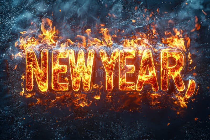 A Fiery Background for New Year Celebration Featuring Explosive and ...