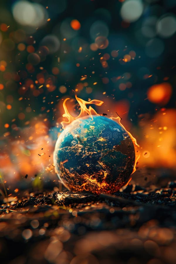 A Fiery Ball on the Ground, Suitable for Various Design Projects Stock ...