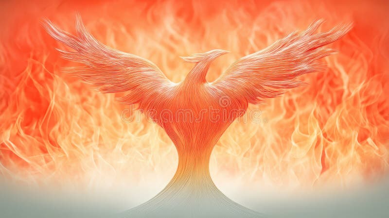 Fiery Bird with Wings Engulfed in Flames, Stunning Display of Mythical ...