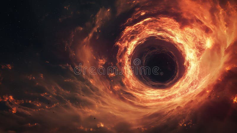 A Fiery Hole in the Ground with a Lot of Fire and Smoke. Asteroid ...