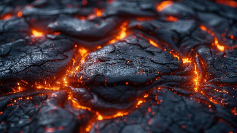 Fiery Black Lava Texture for Background Stock Image - Image of ...