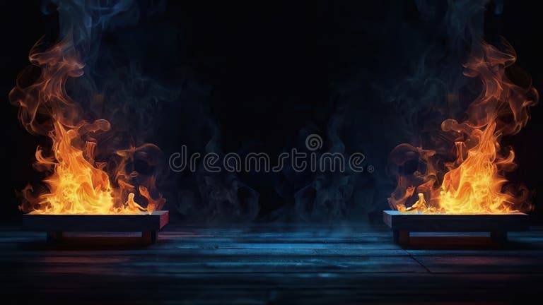 A fiery black room stock image. Image of design, bright - 327473257