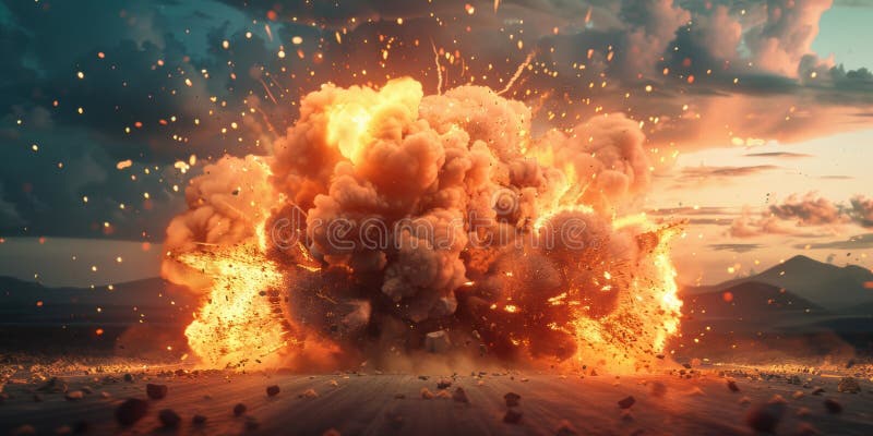 Fiery Blast. Explosive Energy Concept Stock Illustration - Illustration ...